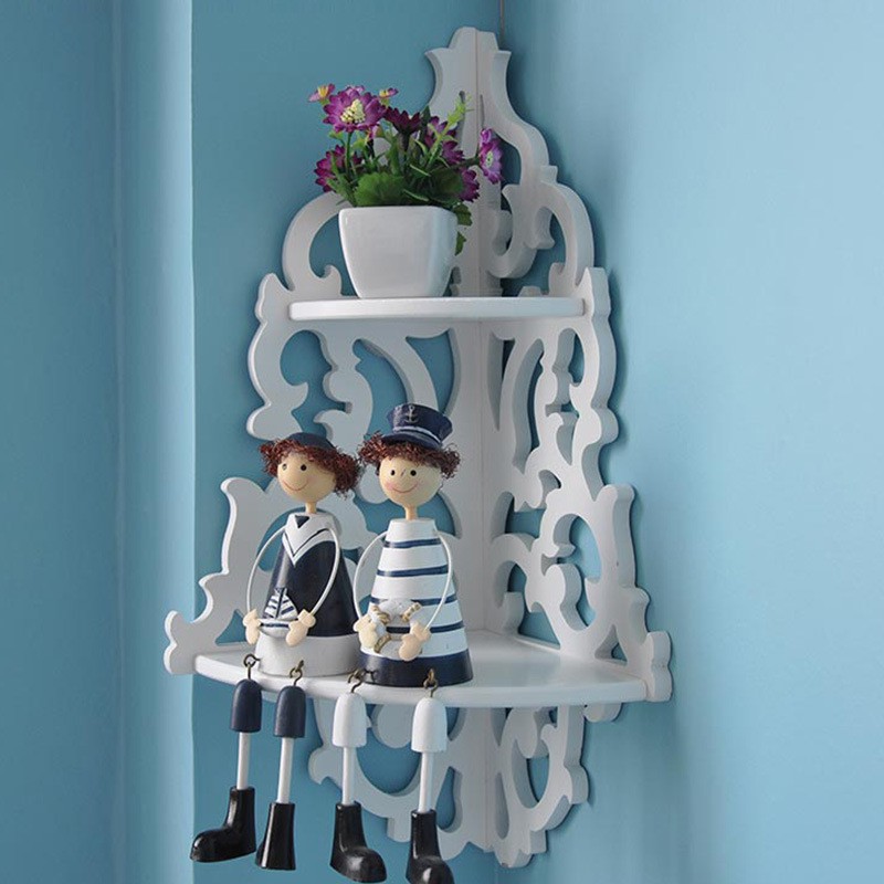 living room room corner wall-mounted triangle rack two-layer waterproof ...