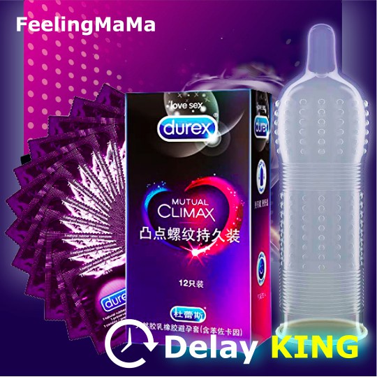 CC [Private Packaging] Durex Condom Mutual Climax Delay Dotted Ribbed 12pcs Kondom Berduri tahan ...
