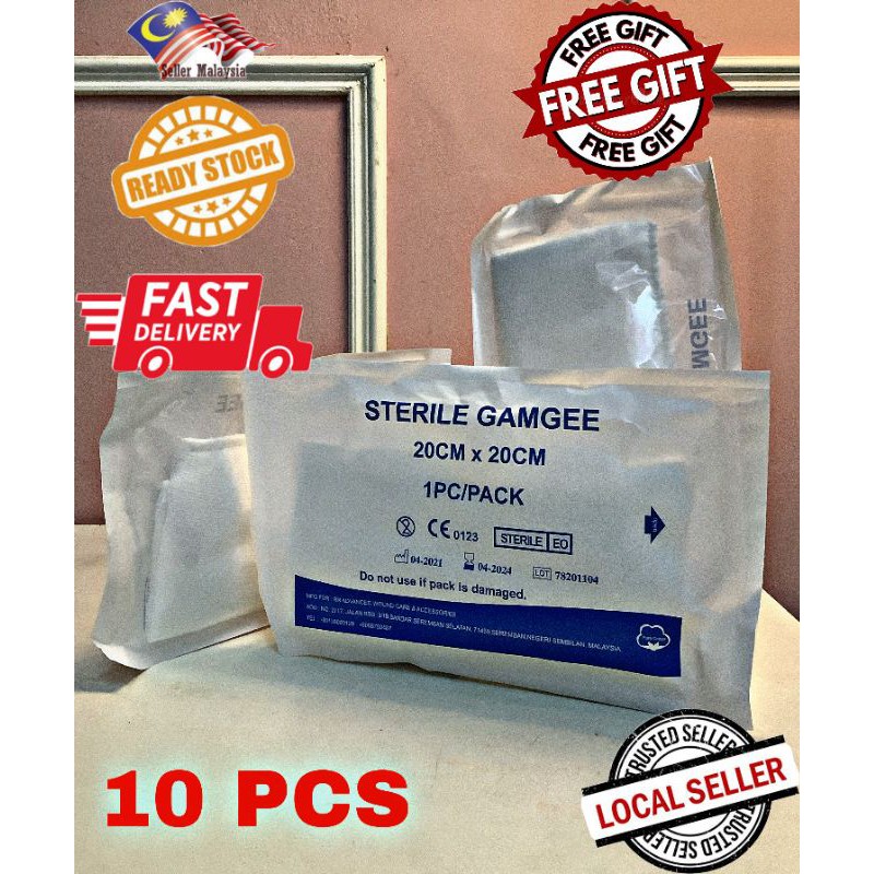 [10 Pcs] Sterile Gamgee 20cm X 20cm(Ready Stock)Exp: Oktober 2025 ...