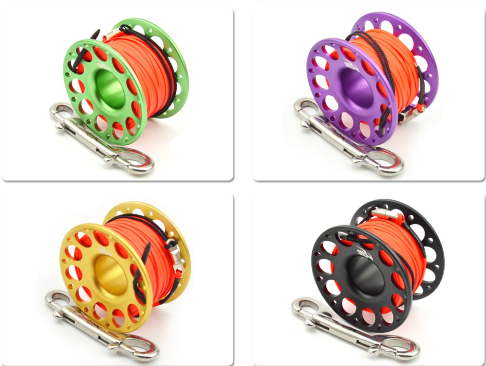 15M/30M Scuba Diving Aluminum Alloy Spool Finger Reel with Stainless ...