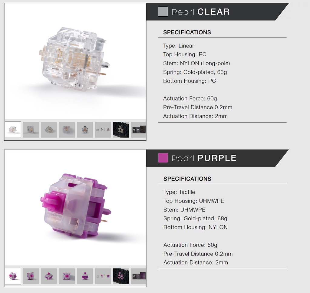 *Clearance* Tecware Pearl Series Mechanical Switches 35pcs - (Pearl ...