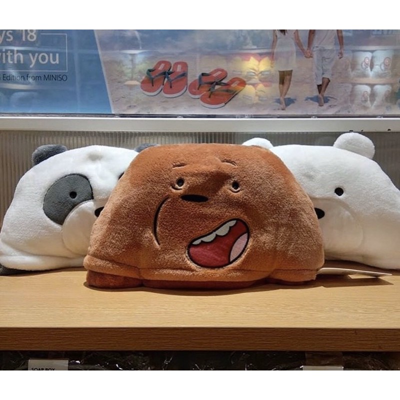 Miniso WE BARE BEARS BLANKET GRIZZ PANDA ICE BEAR BLANKET | Shopee Malaysia