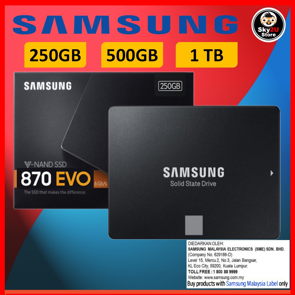 SAMSUNG 870EVO SSD (250GB/500GB/ 1TB ) | Shopee Malaysia