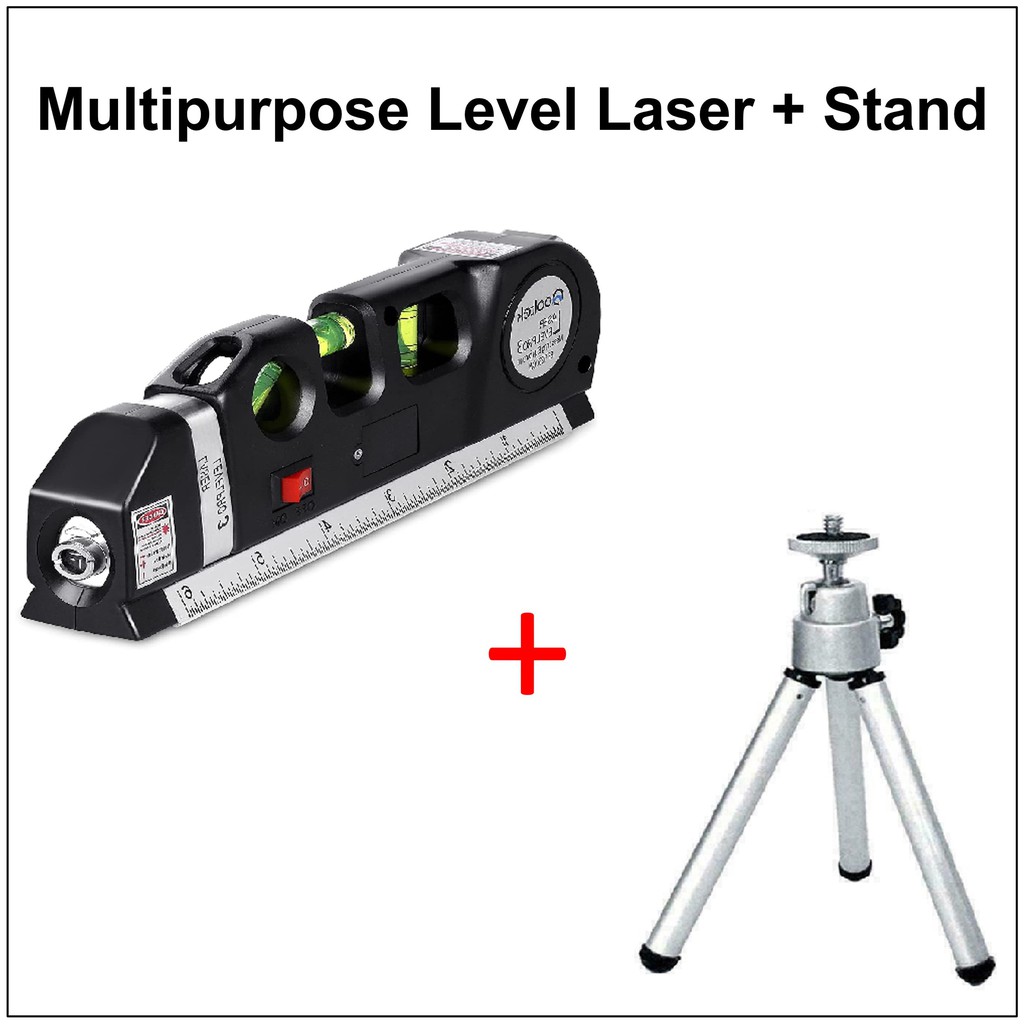 Pita Pengukur Lazer / Multipurpose Level Laser Horizon Vertical Measure Tape Aligner Bubbles ...
