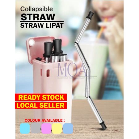 PORTABLE FOLDABLE STRAW | STRAW MINUMAN BOLEH LIPAT | Shopee Malaysia