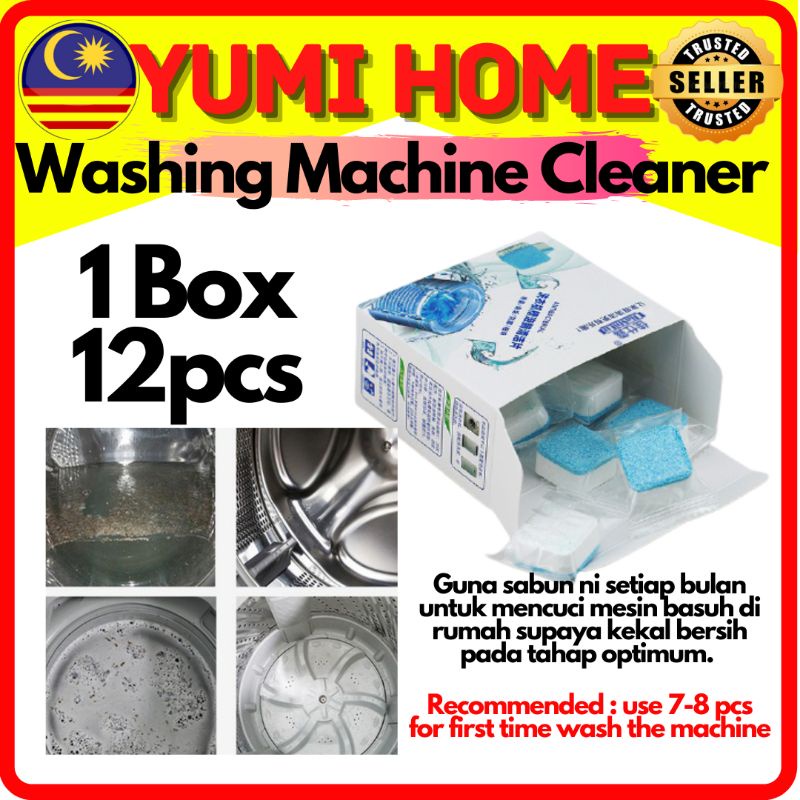 12 PCS WASHING MACHINE CLEANER SABUN CUCI MESIN BASUH CLEANING CUBE ...