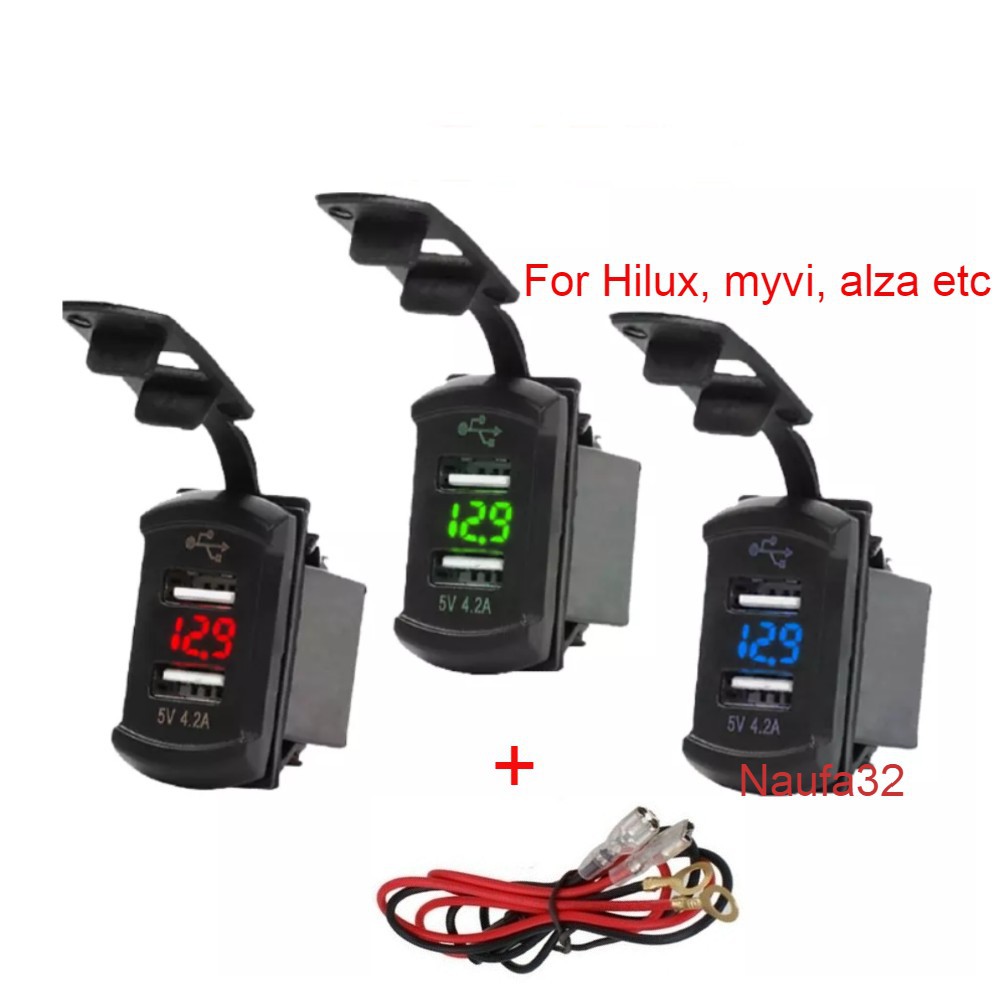 12V 4.2A Toyota Hilux Perodua Myvi Alza Bezza Viva Dual USB Charger ...