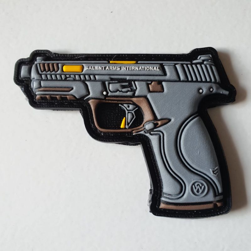3D PVC rubber patch/patch rubbee logo pstol snjta SALIENT ARMS TIMBUL ...