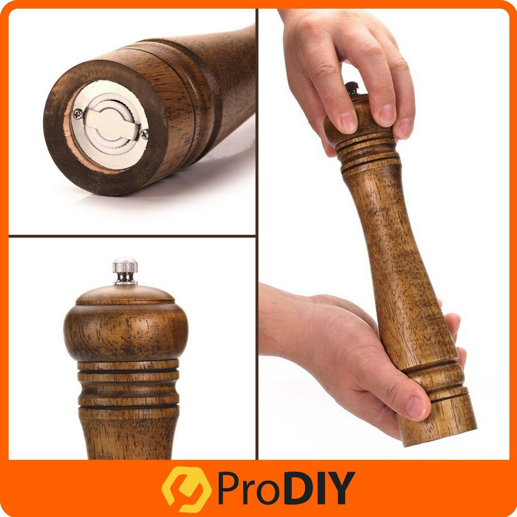5" 8" 10" Manual Pepper Grinder Oak Wood Salt And Pepper Mill Multi ...