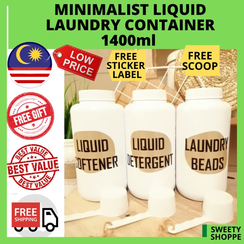 SWEETY Minimalist Liquid Laundry Detergent Softener Container Aesthetic ...