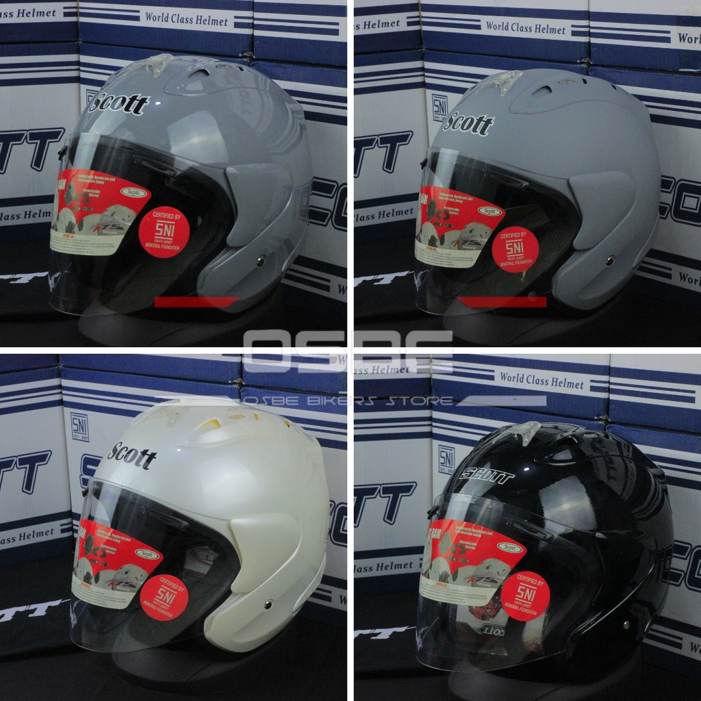 (FREE Stickers) HELM SCOTT RAM 4 / HALF FACE HELM + FREE STICKER SCOTT ...