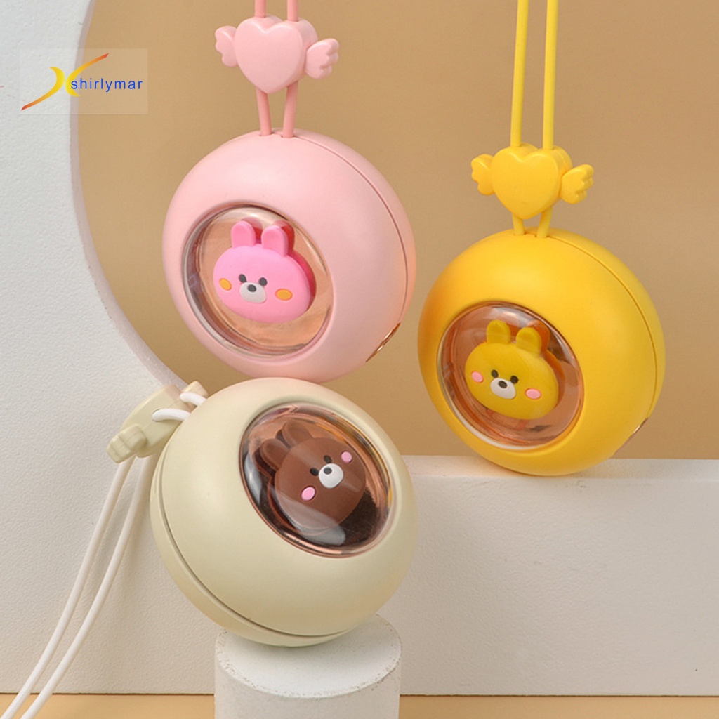 Sr 4 Colors Mini Fan Hanging Neck Style Cartoon Pocket Fan Decor Carry ...