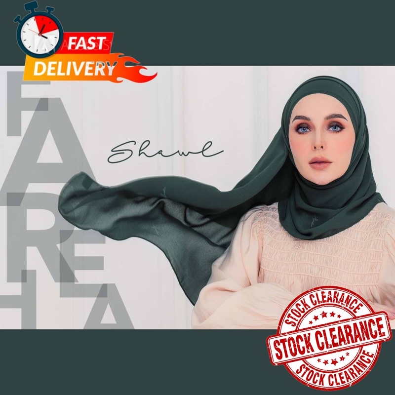 FAREHA RAYA SHAWL EXCLUSIVE HEAVY CHIFFON | READY STOCK ORIGINAL BY ...