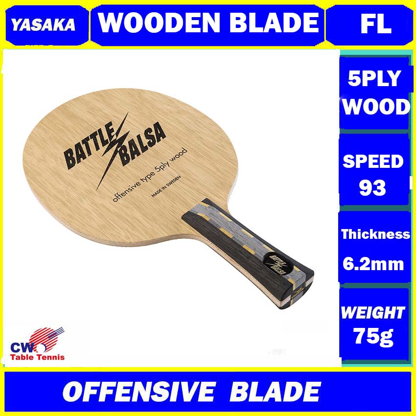 YASAKA Battle Balsa 5PLY Wooden Blade Table Tennis Bat Ping Pong Kayu ...