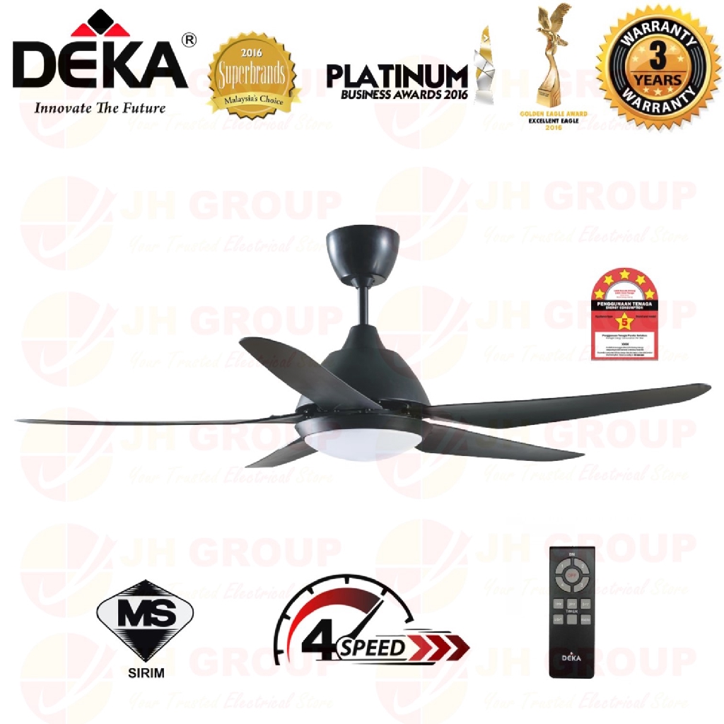 Deka V1 5-Blade 4 Speed Ceiling Fan With Led Light And Remote Control ...