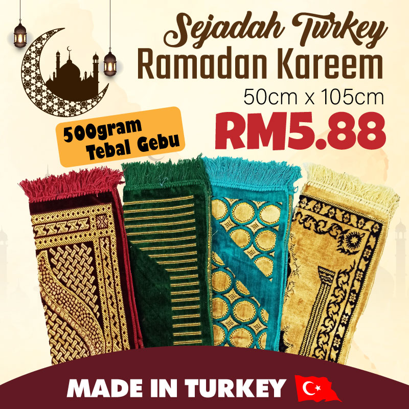 SEJADAH TURKEY RAMADHAN KAREEM 95CMX105cm MURAH/SEJADAH SEJADAH TURKEY ...