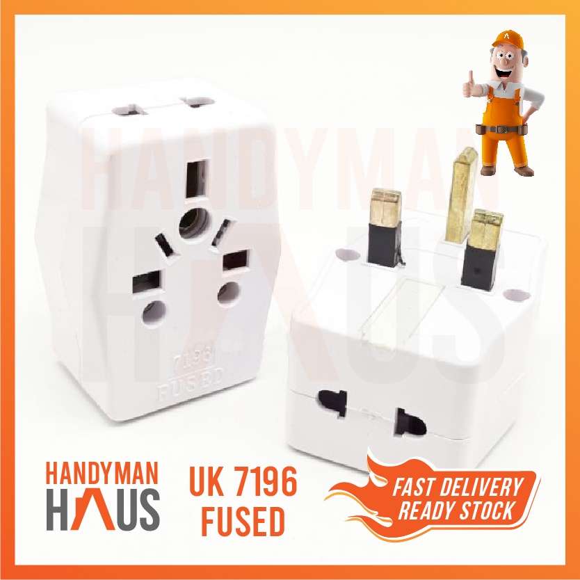 3 Way Universal Multiple Adapter 13a 3 Pin Uk Plug Multi Adaptor Round Flat Socket Charger