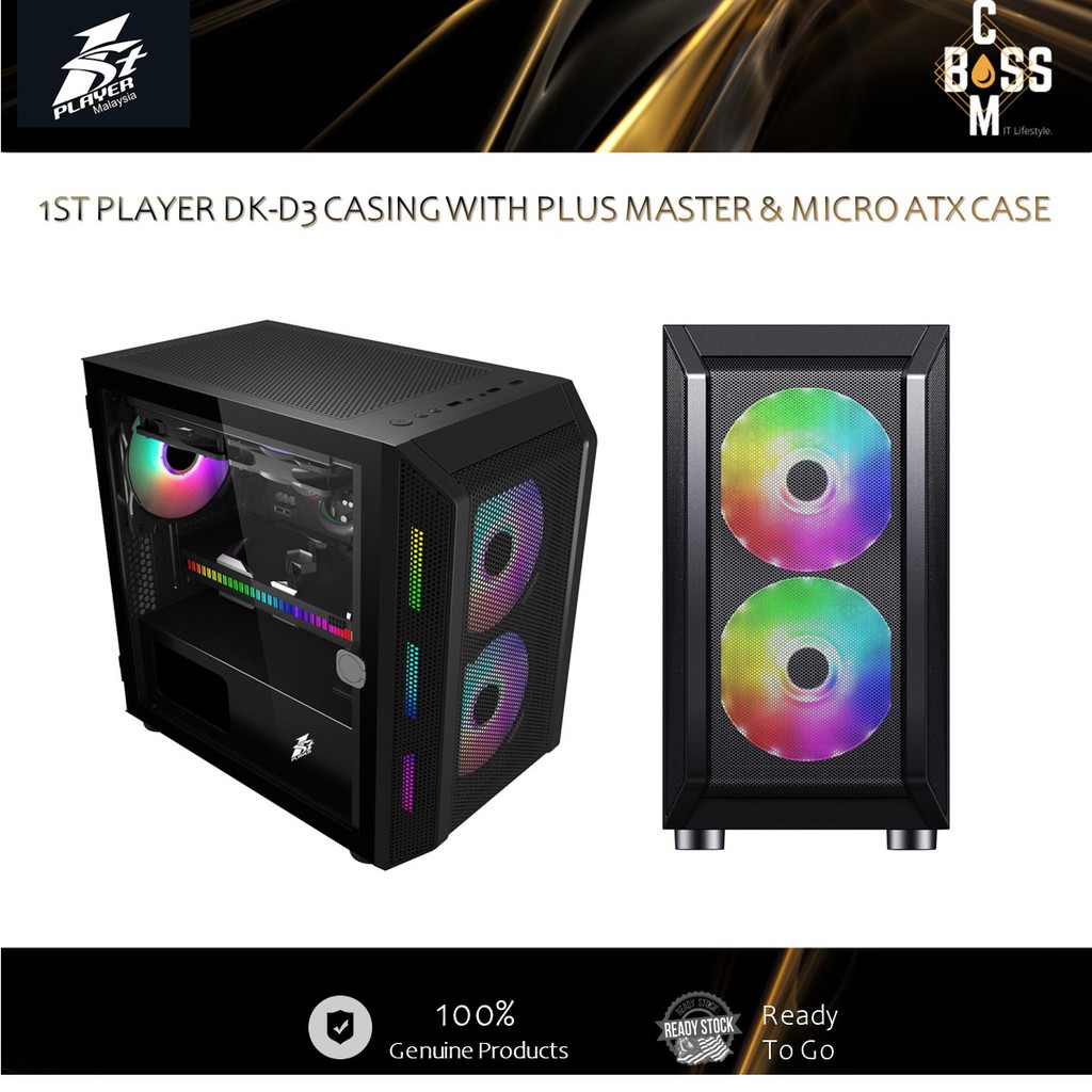 *ORIGINAL* 1ST PLAYER DK-D3 CASING WITH PLUS MASTER & SLAVE DK SERIES MICRO ATX CASE- BLACK ...
