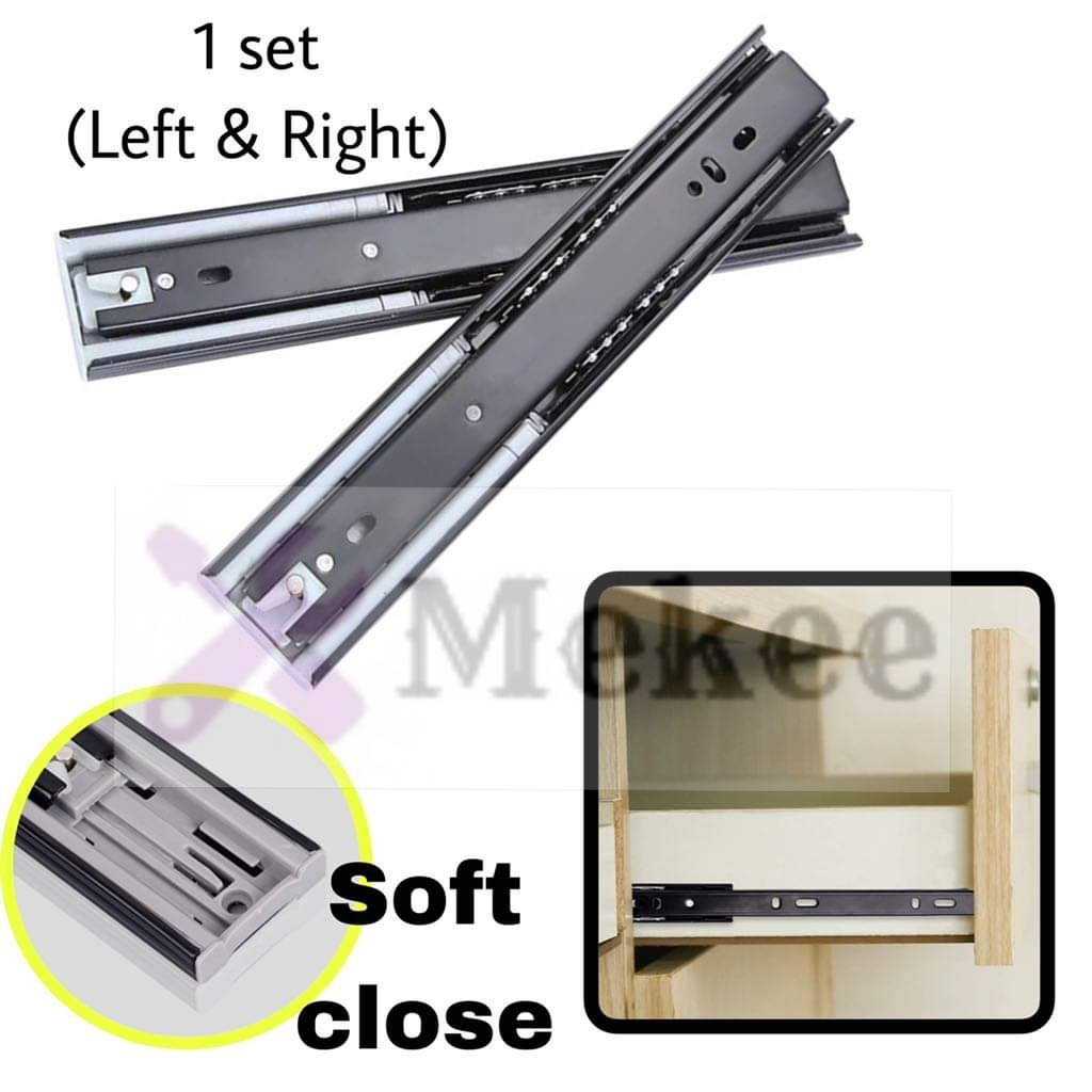 Soft close heavy duty full extension drawer slide runner wheel roller ...