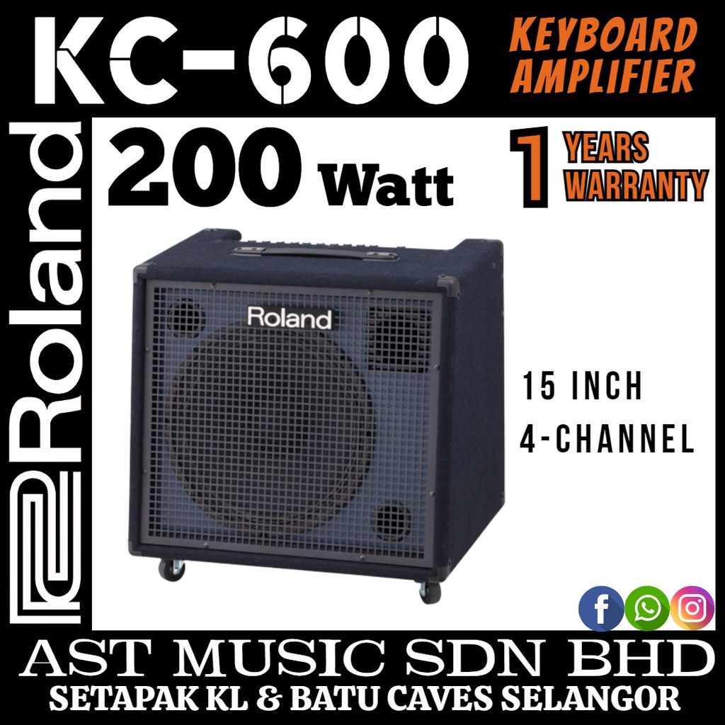 Roland KC-600 200-Watt 15 inch 4-Channel Keyboard Amplifier ( KC600 ...