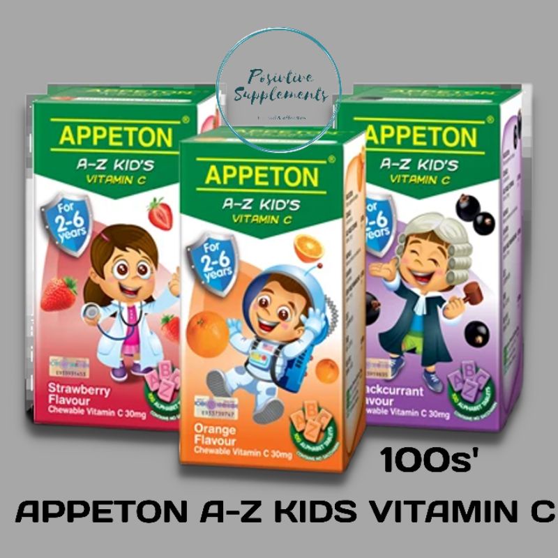 APPETON A-Z KIDS VITAMIN C 30MG 100'S TABLETS (ORANGE/STRAWBERRY ...