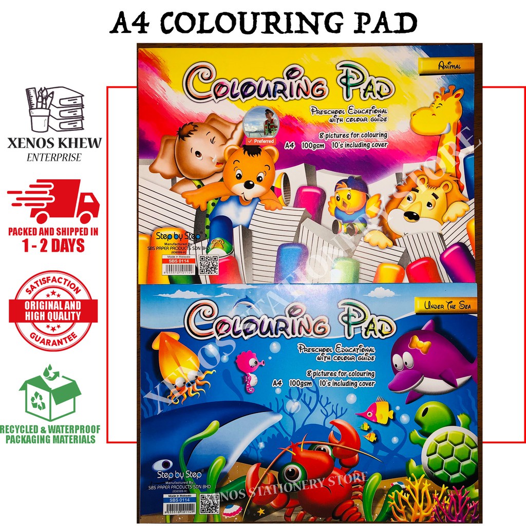 CHILDREN COLOURING PAD A4 SIZE [ VARIOUS DESIGN ] (READY STOCK ...