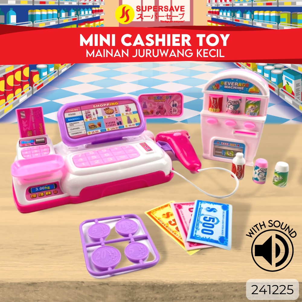 SUPERSAVE Mini Cashier Toy Beverage Mart Kids Simulation Vending ...