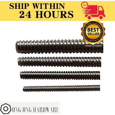6FEET BSW MILD STEEL FULL THREADED BAR SCREW ROD STUD /FULL THREADED ...
