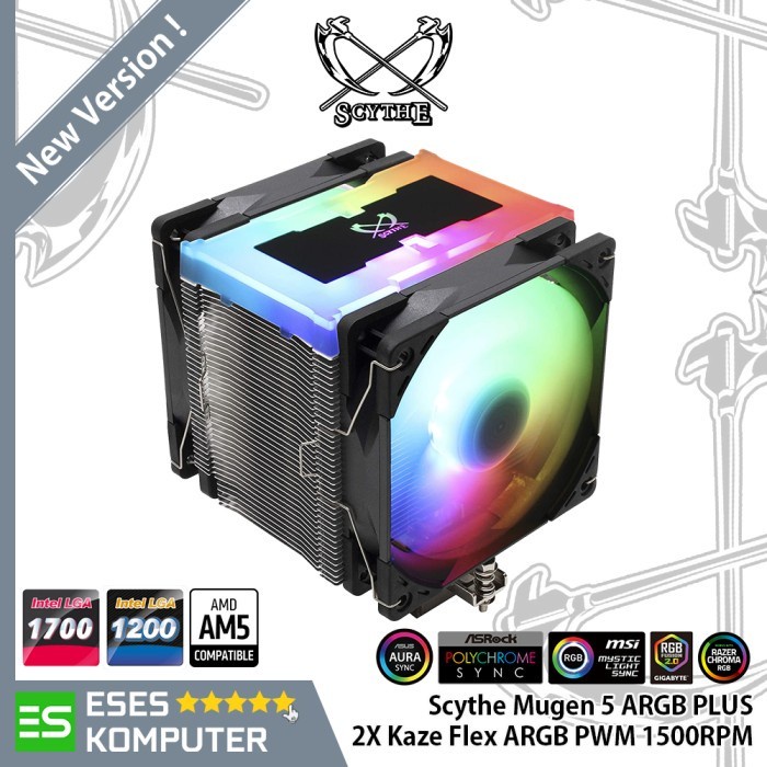Scythe Mugen 5 ARGB Plus | Dual Fan 120mm HSF Tower CPU Air Cooler ...