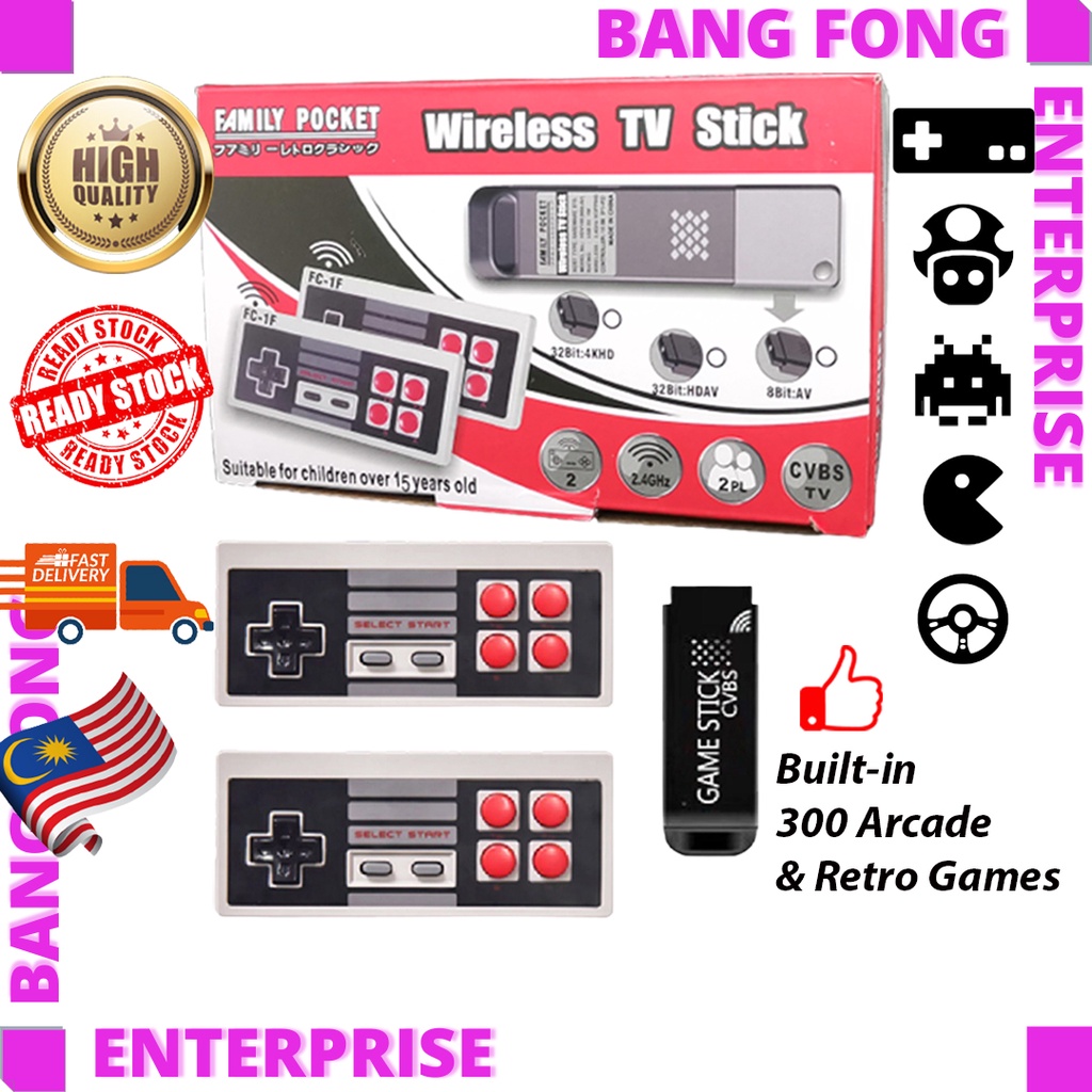 Family Pocket FC HDV-100 8 Bit Wireless TV Stick Console Famiclone 308 ...