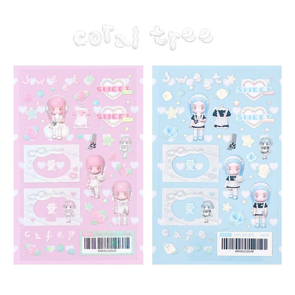 [Coral Tree] NEW Creamy Rose Sticker (Pink, Blue) | Shopee Malaysia