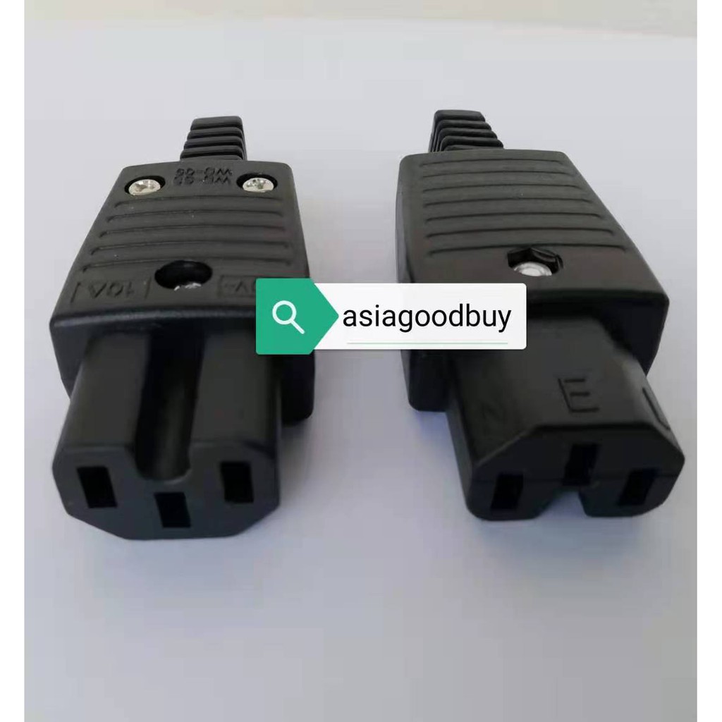 IEC Straight Cable Plug Connector C15 250V Black female Plug Power ...