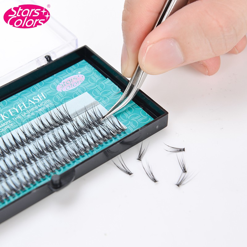 Star Colors NEW Natural Thickness Dovetail Silk Eyelash Individual ...