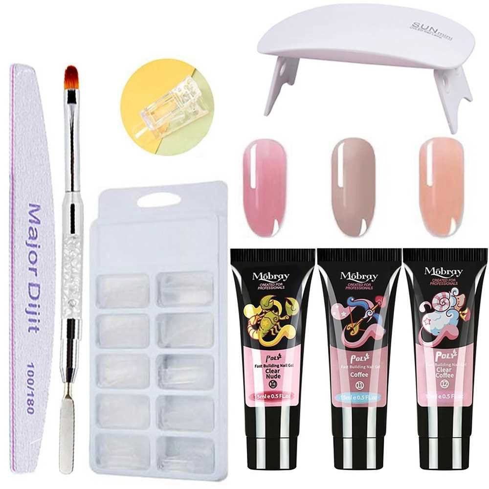 Poly Gel 3 Colors Quick-dry Manicure Tools UV Nail Lamp Nail Molds Nail ...