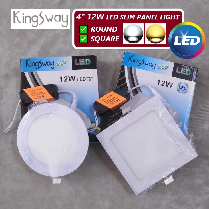 READY STOCK KINGSWAY 4" 12W Ultra-Thin LED Slim Panel Light LED ...
