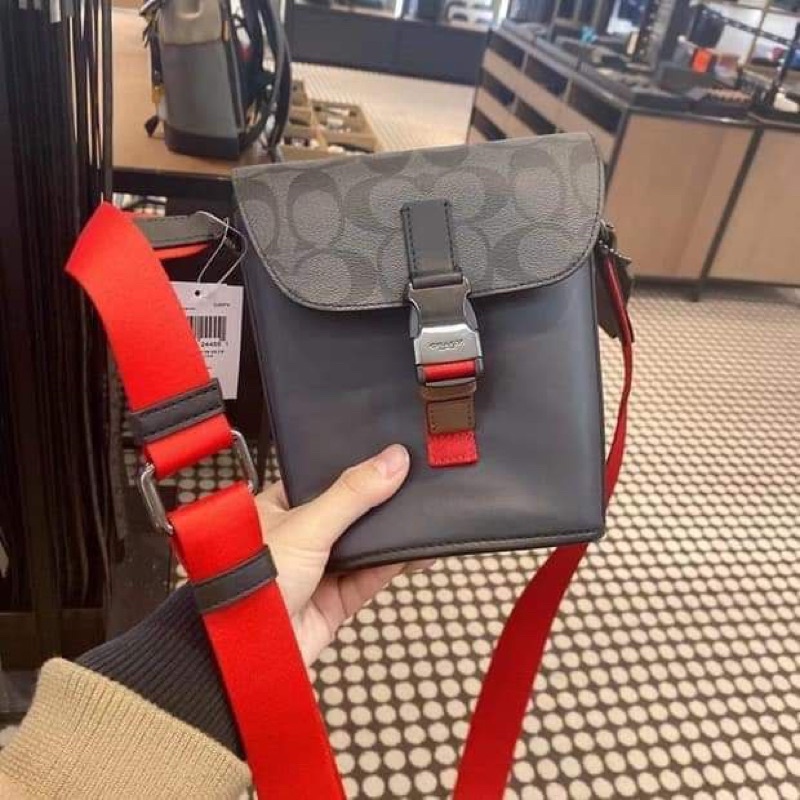 TRACK SMALL FLAP CROSSBODY IN SIGNATURE CANVAS (COACH C4158) | Shopee ...