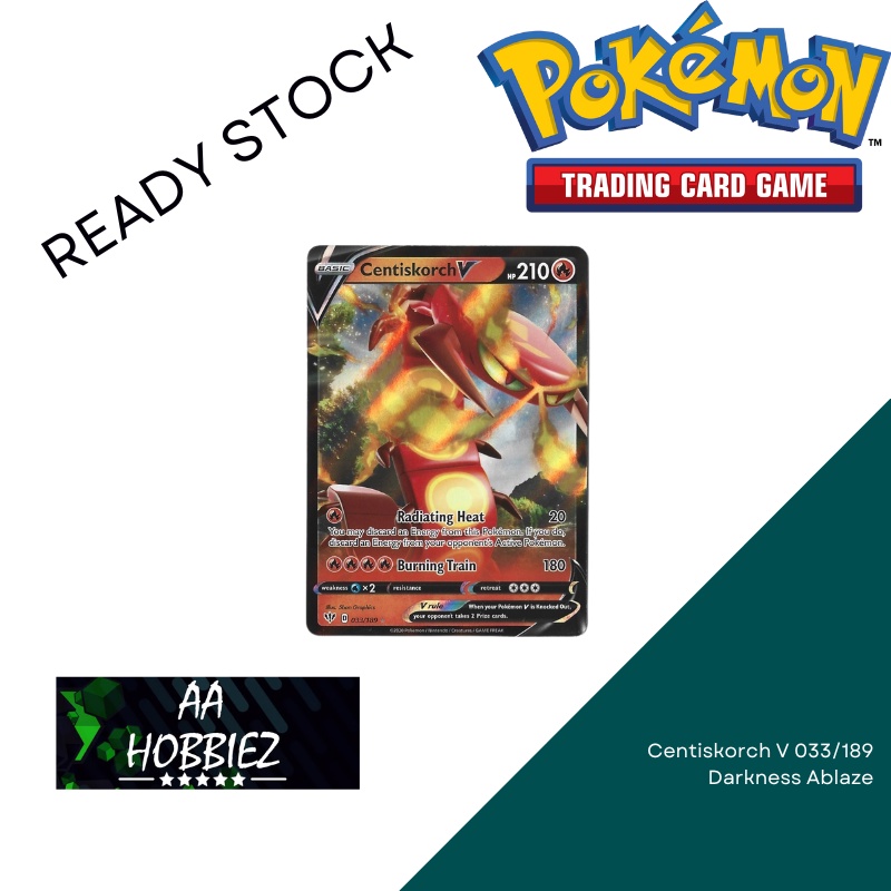Pokemon TCG Centiskorch V 033/189 Darkness Ablaze | Shopee Malaysia