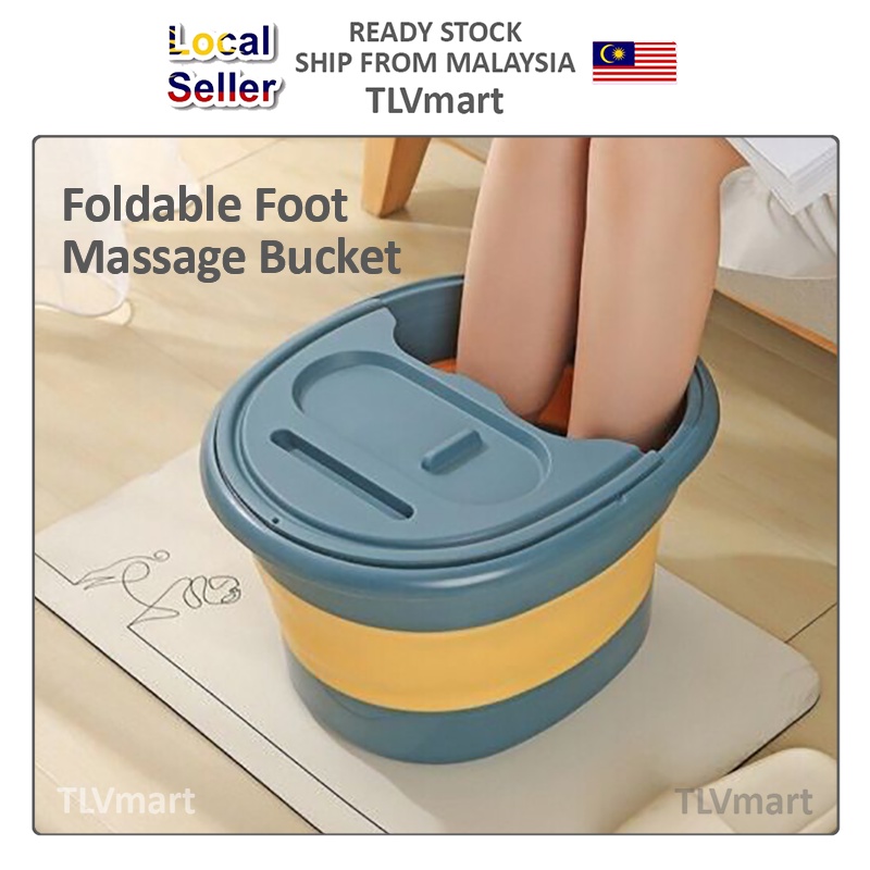 Foldable Foot Massage Bath SPA Bucket Basket Soak Leg Travel Relax ...