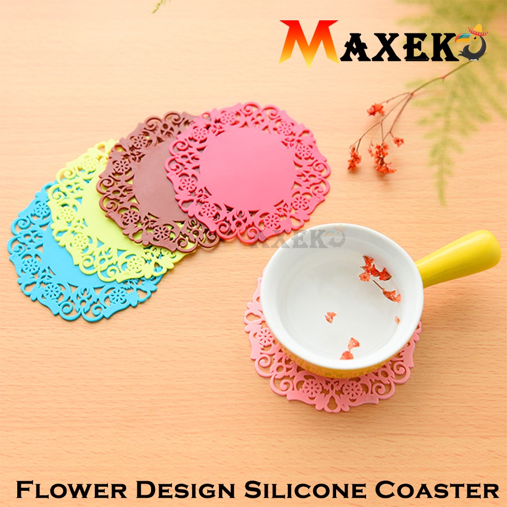MAXEKO 🕊Pelapik Silikon Rekaan Bunga Alas Meja Alas Alas Anti-panas ...