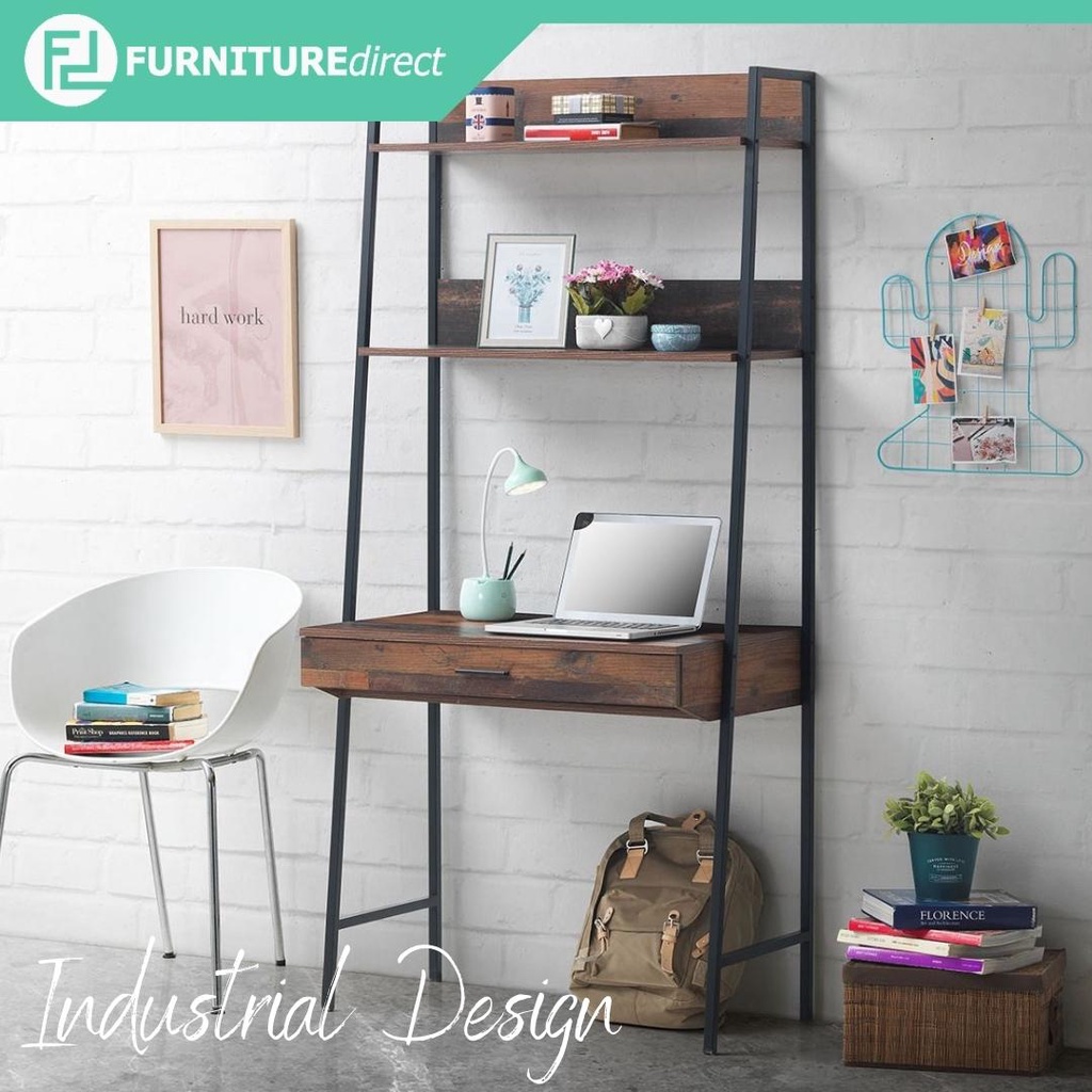 Furniture Direct NORMAD industrial style metal study desk with drawer ...