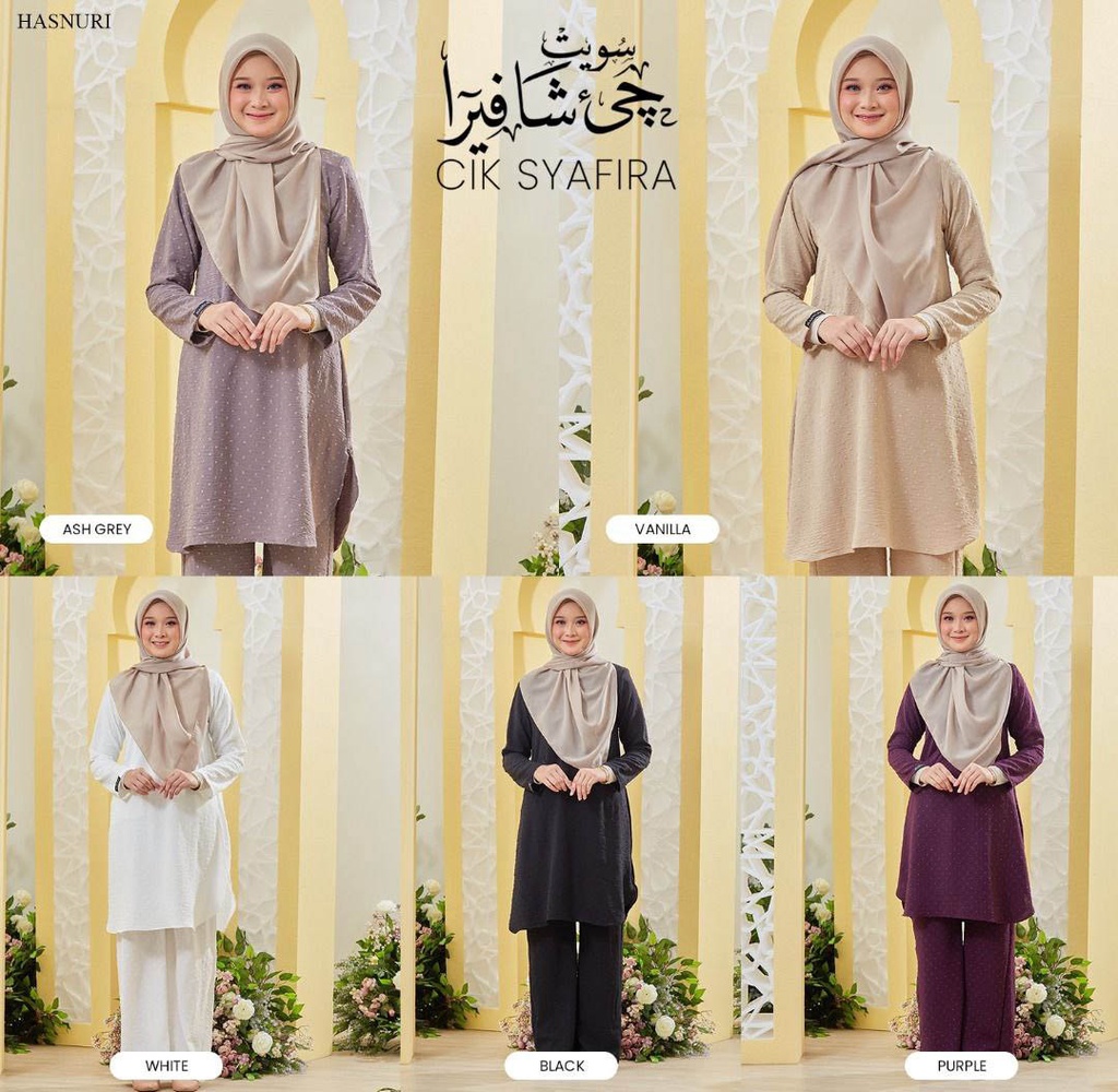 Baju Kurung Dress Raya 2025 Blouse Muslimah by Hasnuri Syafira Set Baju ...