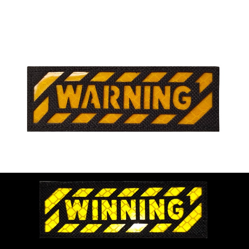 WARNING Infrared Reflective Nylon Buckle Badge Cloth Sticker Victory ...