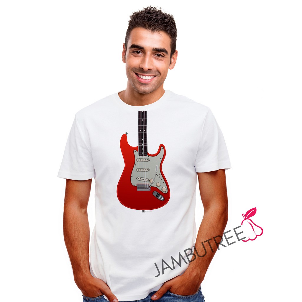 Jambutree Rock N Roll Red Guitar Rock Music Graphic T-Shirt Streetwear ...