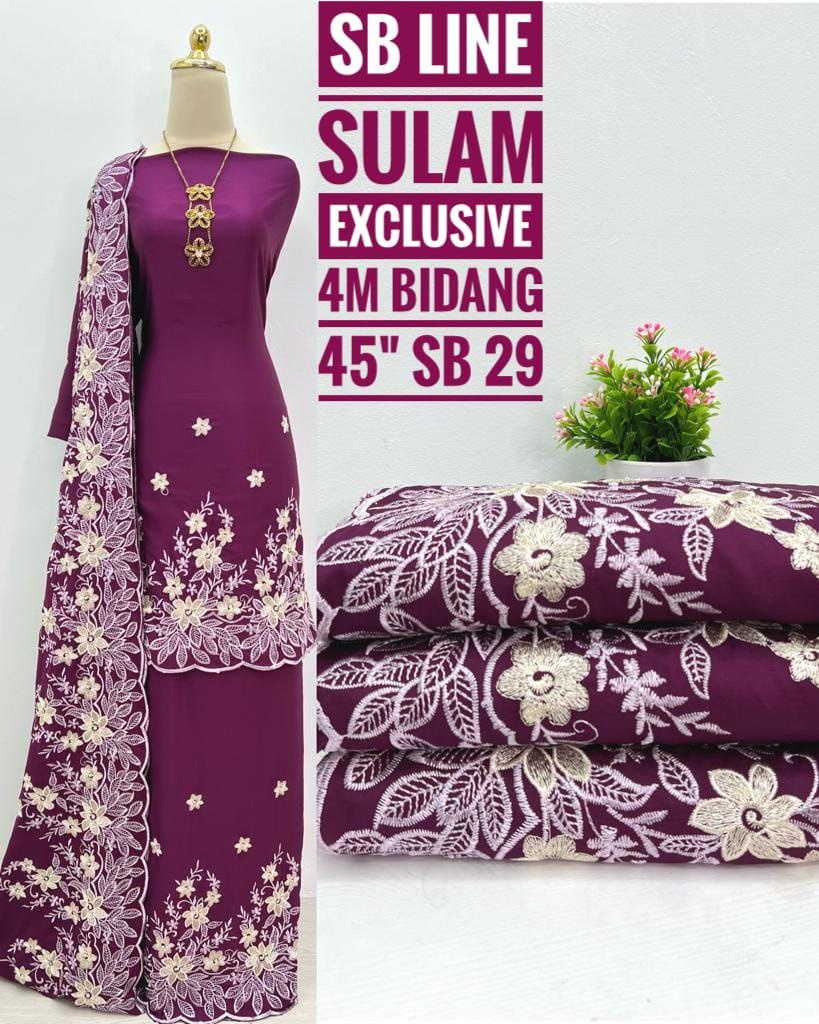 KAIN PASANG KAIN SB LINE SULAM KAIN SULAM EXCLUSIVE | Shopee Malaysia