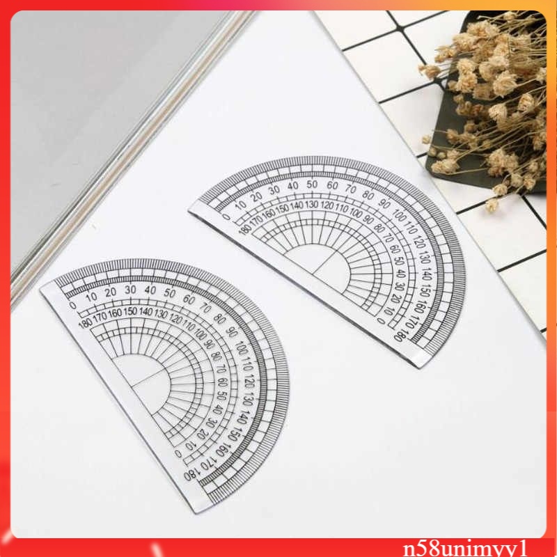 Transparent 180 Degree Protractor Ruler / Semi Circle Measuring Angles ...