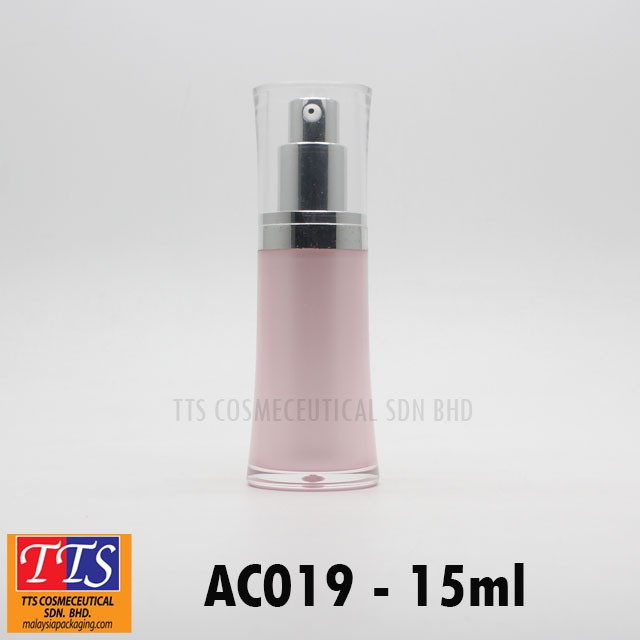 15ml Acrylic Pink Pump Lotion Refillable Cosmetic Bottle Botol Kosmetik ...