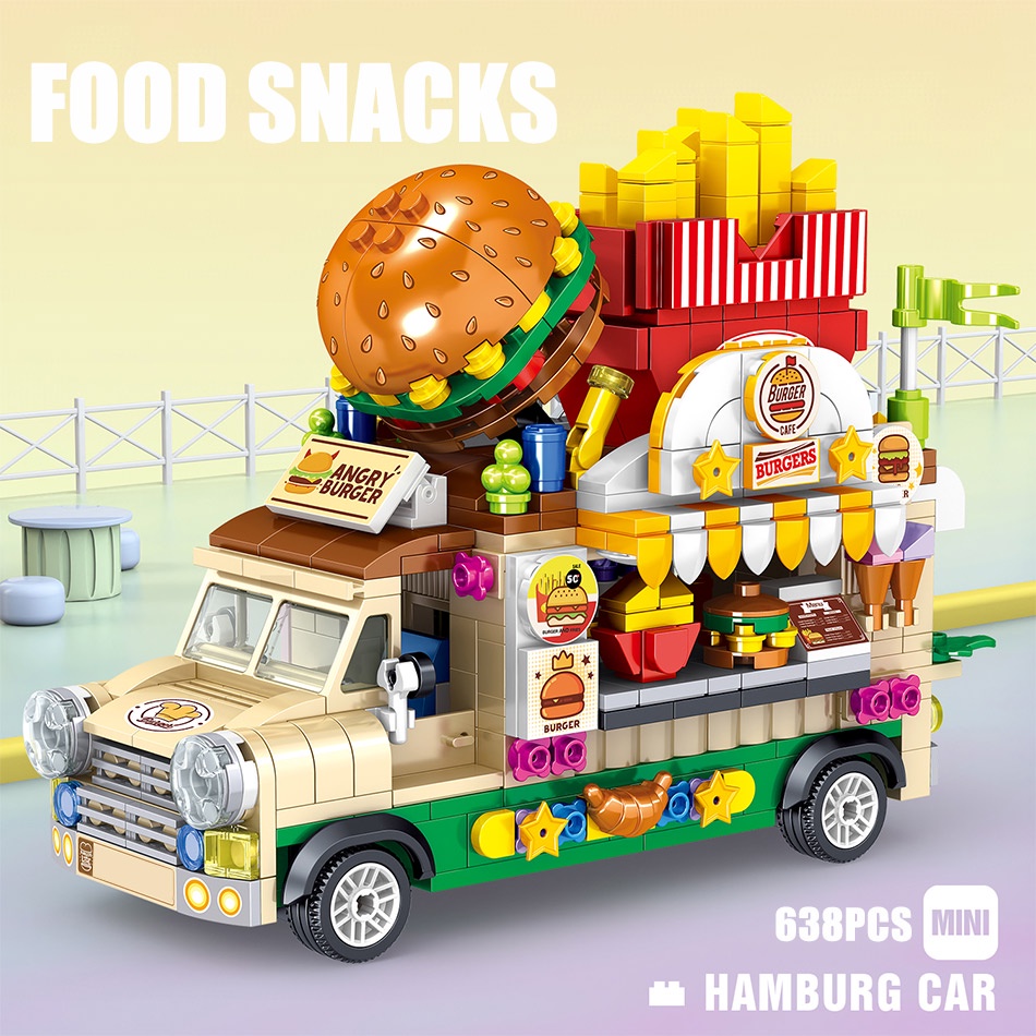 Friends Car Girl Food Ice Cream Candy Camper Sets Mini Building Blocks ...