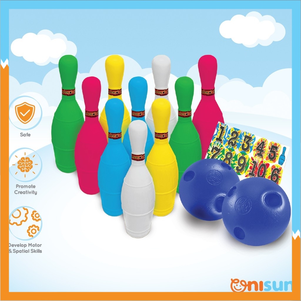 [Ready Stock] Kids Fun Bowling Set (10 Pins & 2 Balls) | Indoor Outdoor ...