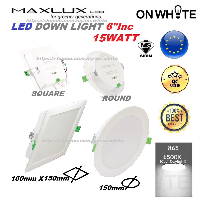 SIRIM APPROVED + BEST QUALITY!! MAXLUX Ventura 6" 15W LED Panel Light ...