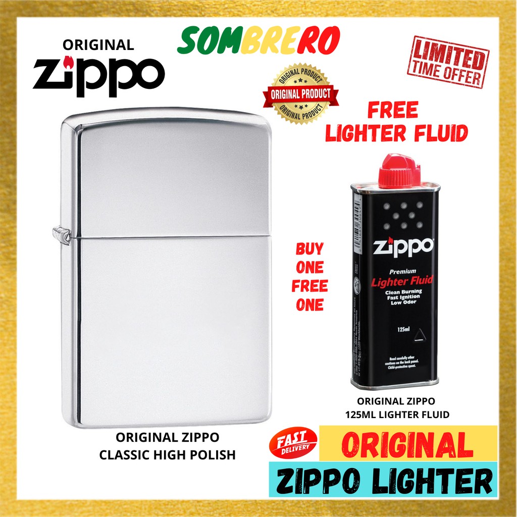 ZIPPO Classic High Polish Chrome Lighter 250 & 250ZL (With Logo ...